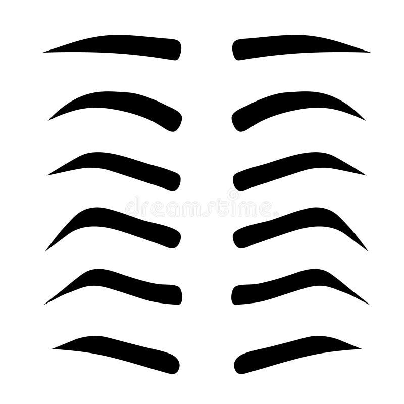 Female Eyebrows in Different Shapes. Female Eyes with Different Forms ...