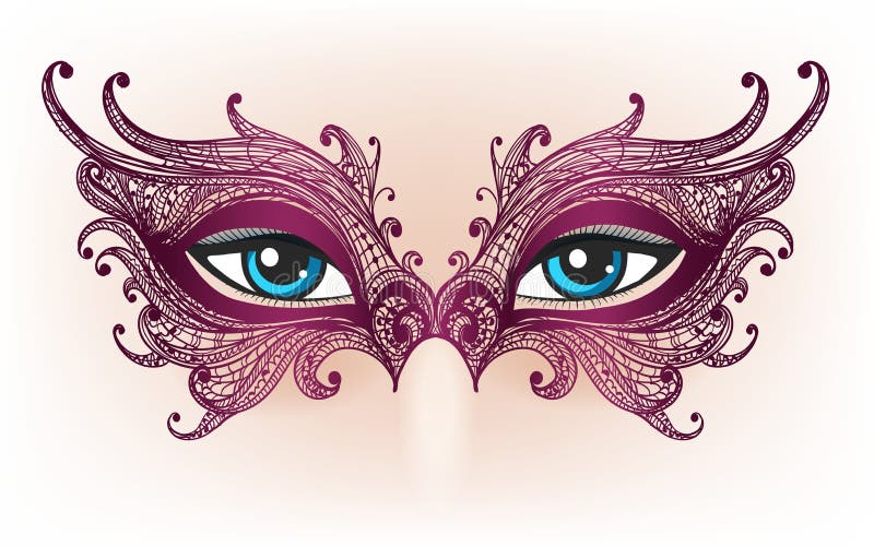 Female Eyes in Lace Mask stock vector. Illustration of elegant - 136629282