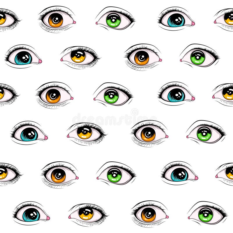 Female eyes pattern stock vector. Illustration of girl - 73728164