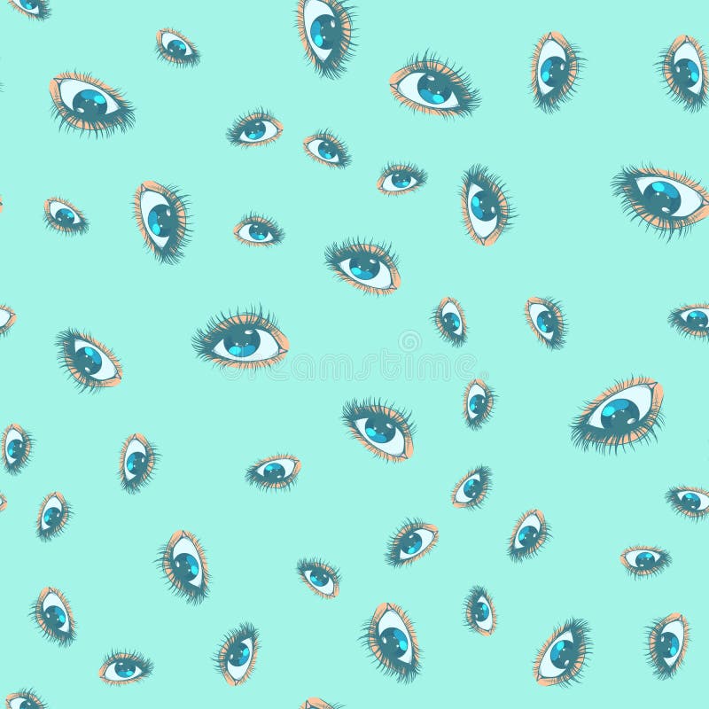 Female Eyes Seamless Pattern Stock Vector - Illustration of mascara ...