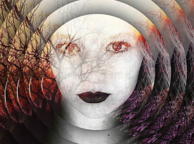 Color Distorted Abstract Portrait of a Female Stock Photo - Image of ...