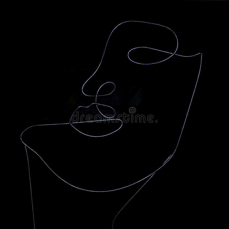 Female Face Etching stock photo. Image of contour, fiber - 239528030