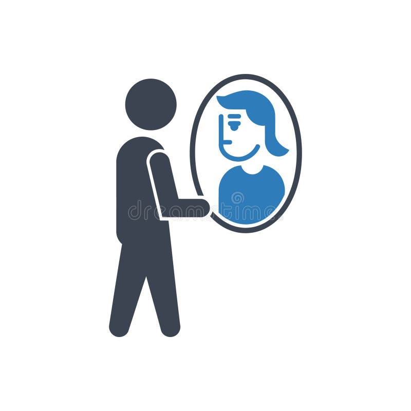 Female Face Mirror Icon stock vector. Illustration of mirror - 348612946