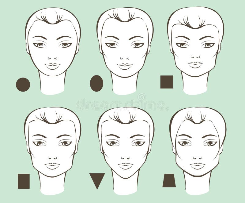 Female face shapes stock vector. Illustration of forehead - 70592062