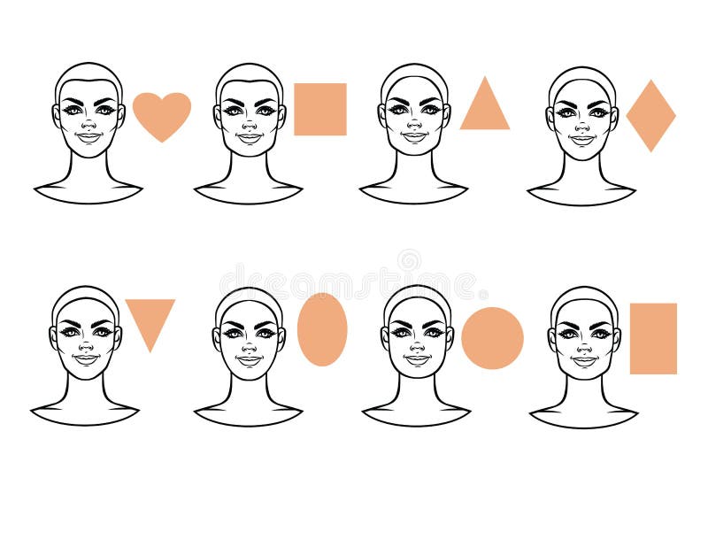 Female Face of Various Types of Appearance Stock Illustration ...