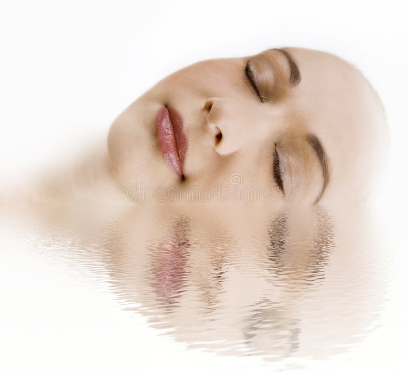 Female face in a water stock image. Image of smile, female - 6152063