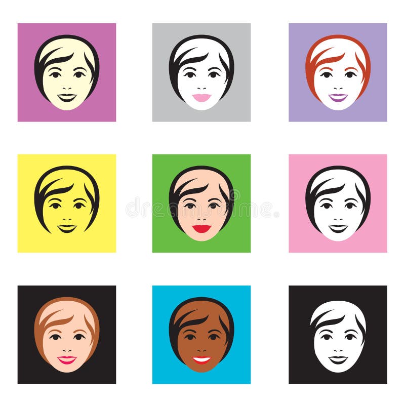 Faces Illustrated Stock Illustrations – 1,834 Faces Illustrated Stock ...