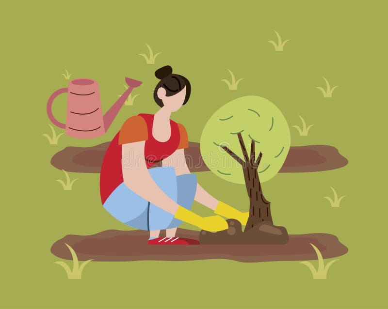 Lady Planting Stock Illustrations – 283 Lady Planting Stock ...