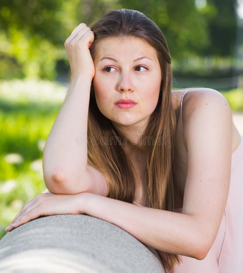 Female is Feeling Distressed and Lonely Alone Stock Photo - Image of ...