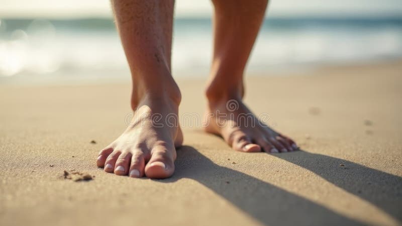 Female Feet on Sand Front Facing Camera Stock Image - Image of woman ...