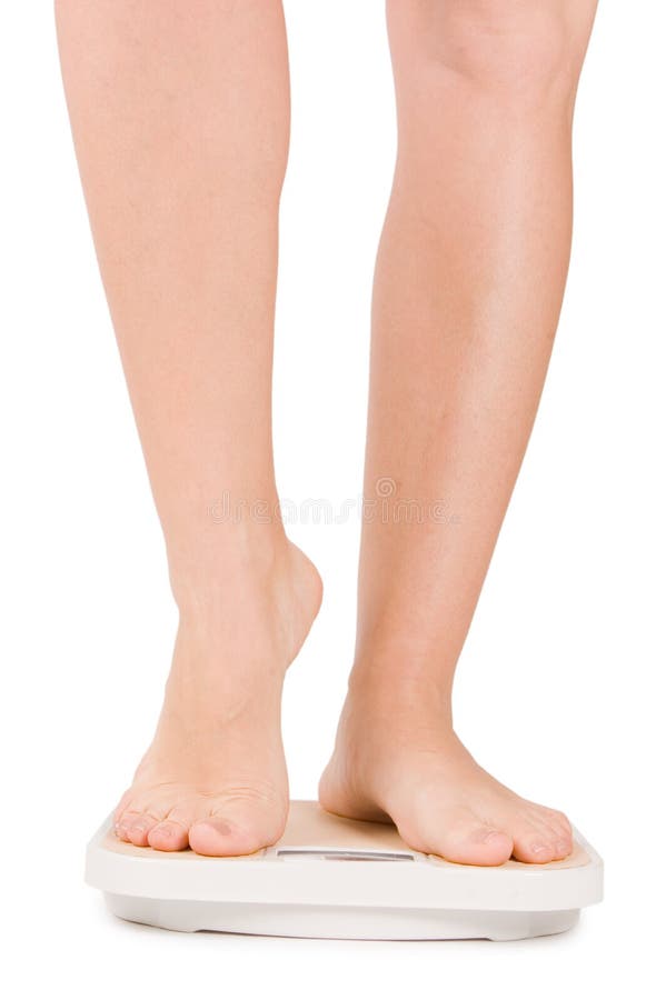 Female Feet On Scales Isolated Stock Image - Image of feet, human: 18544145