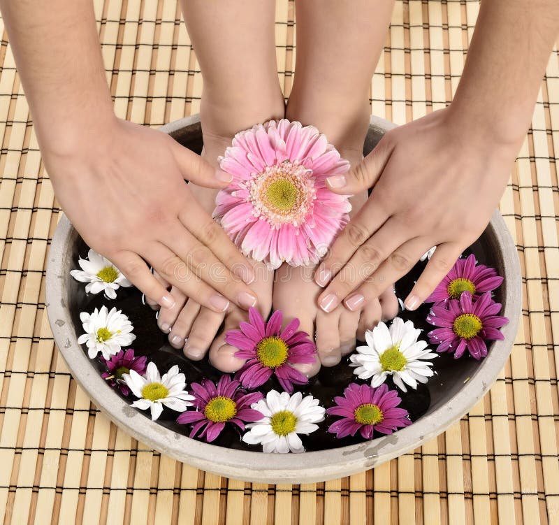 Female Feet at Spa Salon on Pedicure Procedure Stock Photo - Image of ...