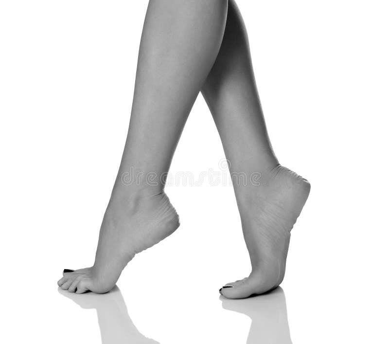 Female Feet on White Background Stock Image - Image of background ...
