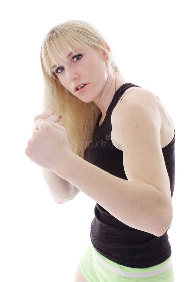 Female in fight mode stock image. Image of hostile, adult - 11438903