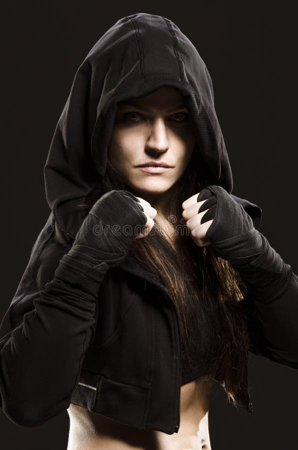 Female Fighter Ready To Fight. Stock Image - Image of beauty ...