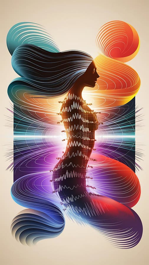 Female Figure Ink Magical Art Design Illustration Stock Vector ...