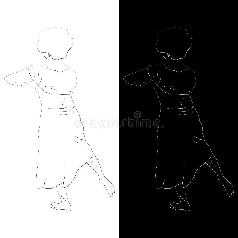 Female Figures in Movement, Silhouettes Stock Vector - Illustration of ...