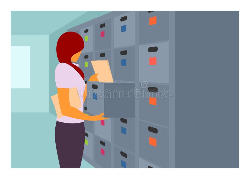 Female File Clerk. Simple Flat Illustration. Stock Vector ...