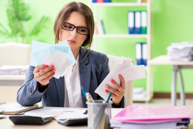 The Female Financial Manager Working in the Office Stock Photo - Image ...