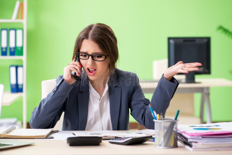 The Female Financial Manager Working in the Office Stock Photo - Image ...
