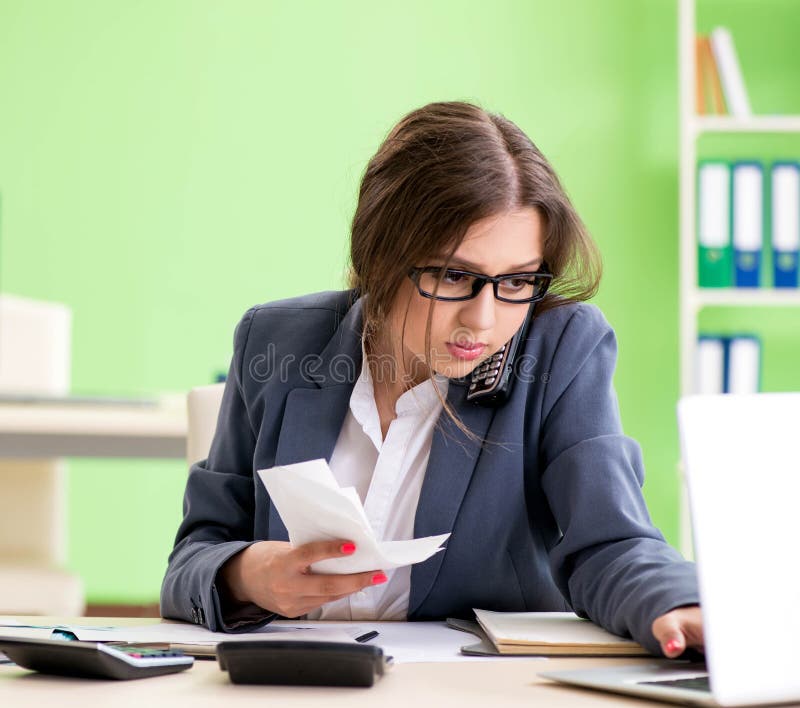 Female Financial Manager Working in the Office Stock Photo - Image of ...