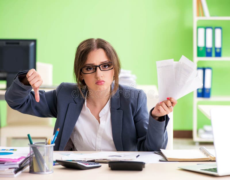 Female Financial Manager Working in the Office Stock Image - Image of ...