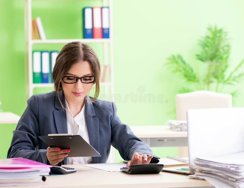 Female Financial Manager Working in the Office Stock Photo - Image of ...