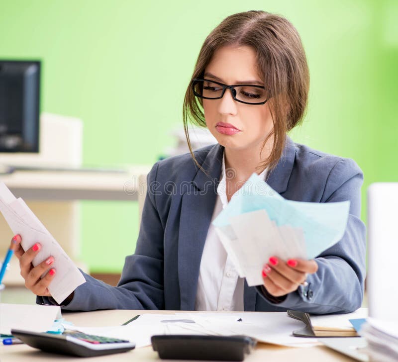 Female Financial Manager Working in the Office Stock Photo - Image of ...