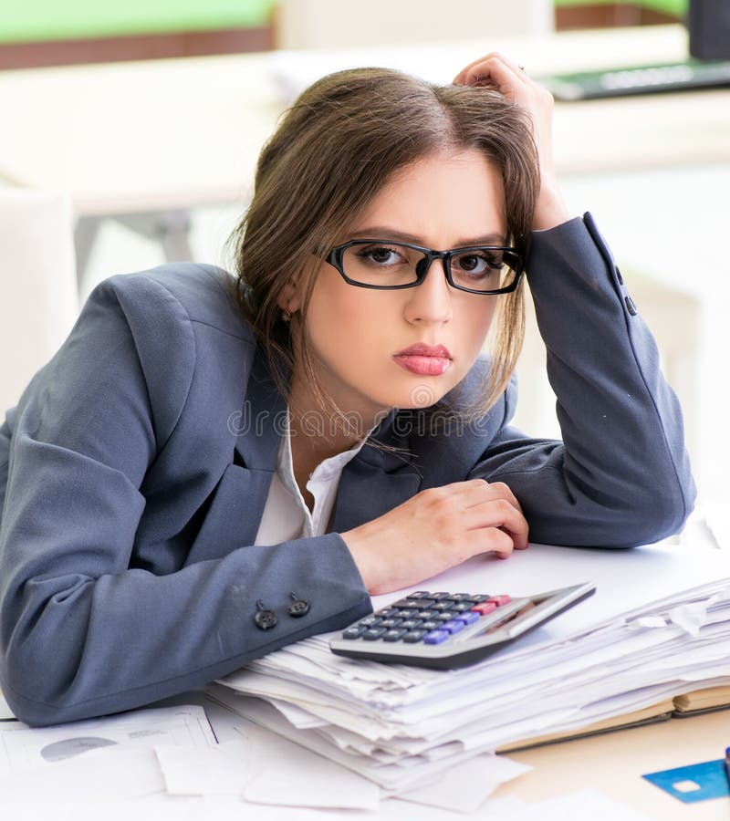 Female Financial Manager Working in the Office Stock Photo - Image of ...