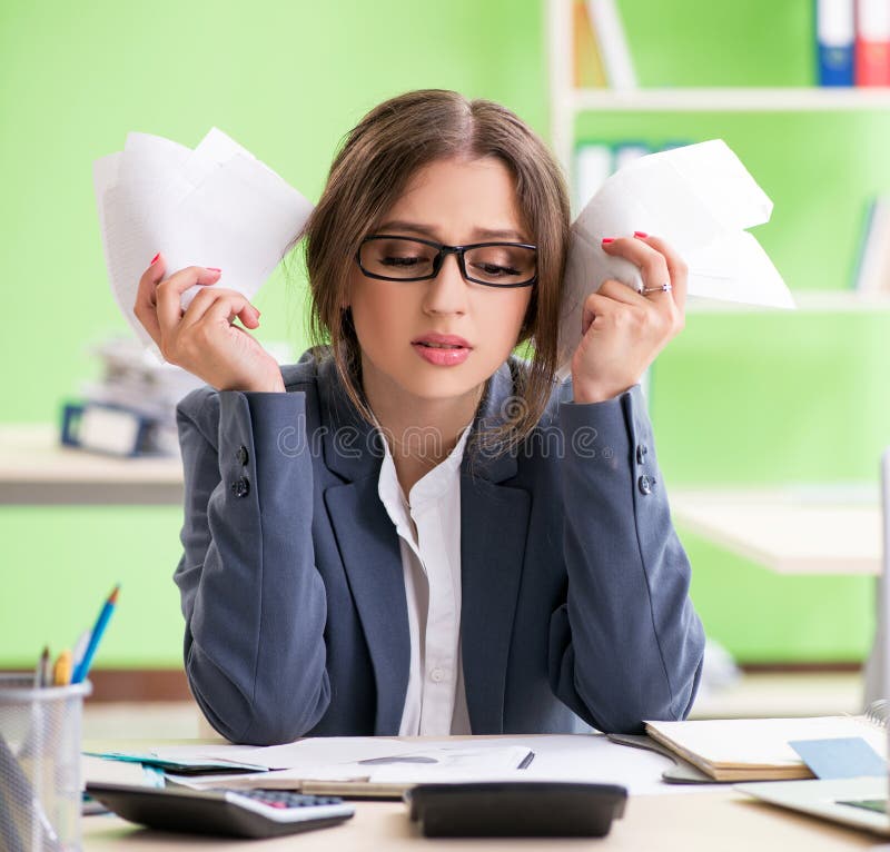 Female Financial Manager Working in the Office Stock Image - Image of ...
