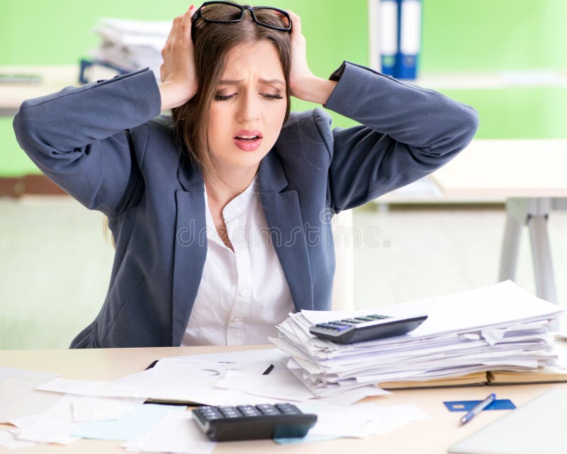 Female Financial Manager Working in the Office Stock Image - Image of ...