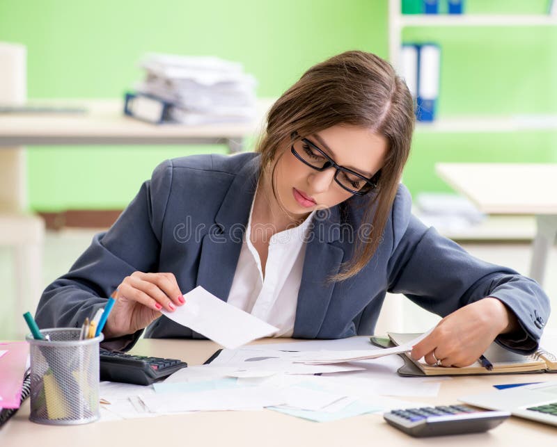Female Financial Manager Working in the Office Stock Photo - Image of ...