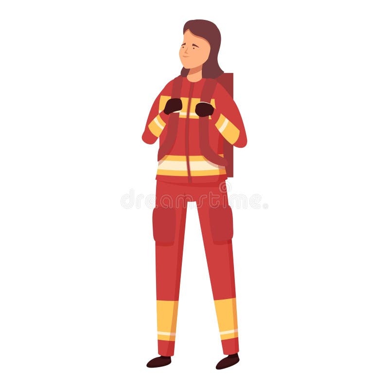 Female Firefighter with Binoculars Illustration Stock Vector ...