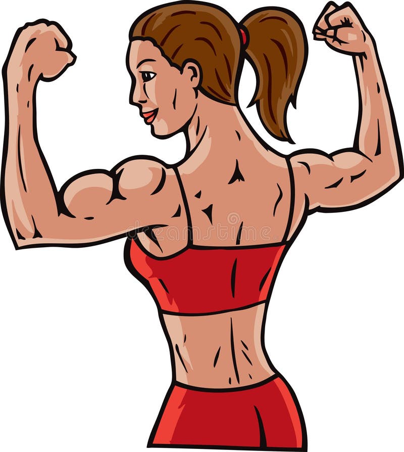 Female Flexer stock vector. Illustration of cartoon, bicep - 13812509