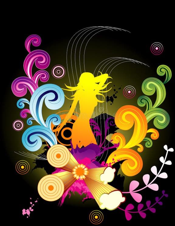 Female floral vector stock vector. Illustration of gradient - 4762563