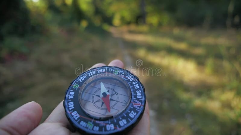 Female Forwarder Hands Holding a Compass and Looking for Direction ...