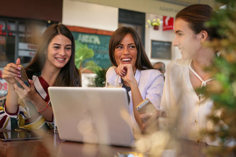 Female Friends on Coffee Break. Stock Photo - Image of friends ...