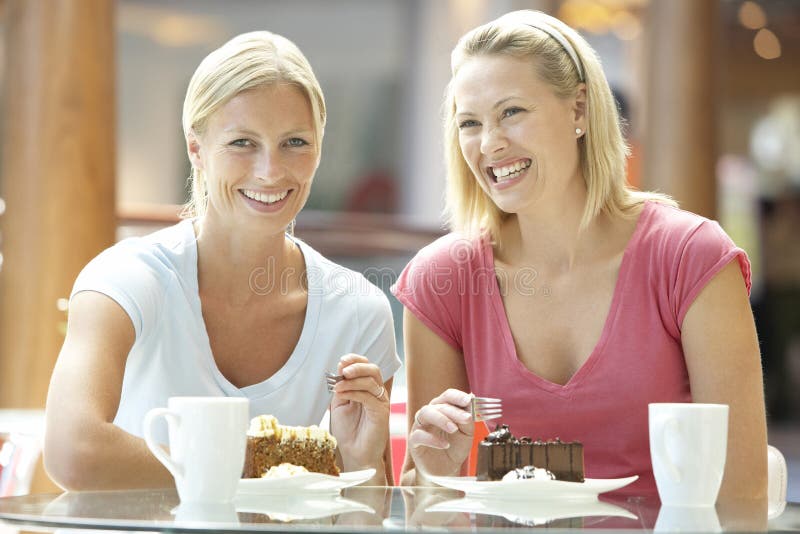 Female Friends Having Lunch Together at the Mall Stock Photo - Image of ...