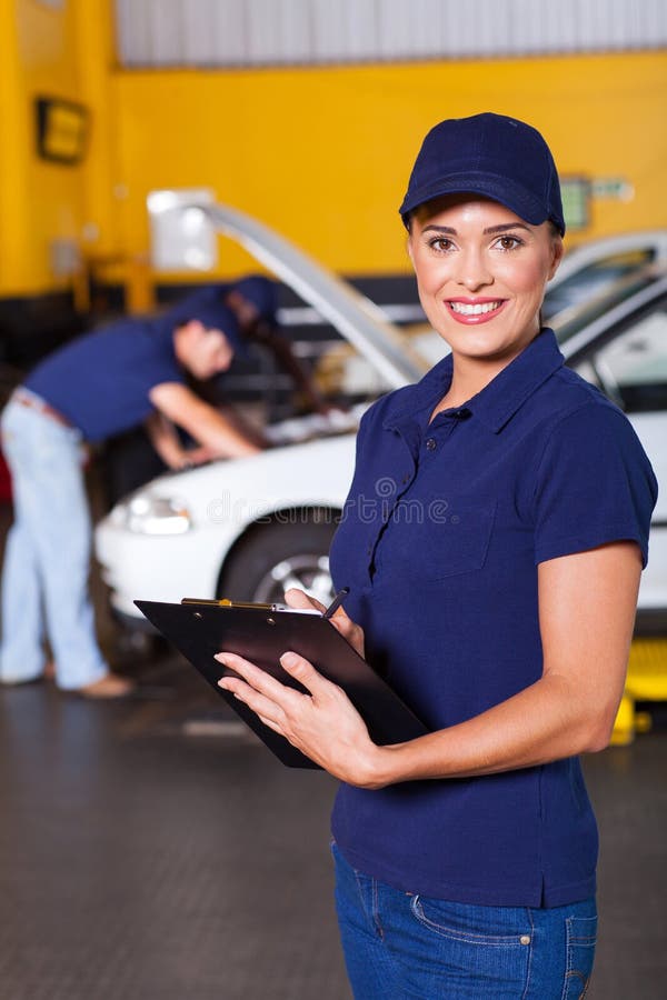 Mechanic Team Working in Car Workshop Stock Image - Image of team ...