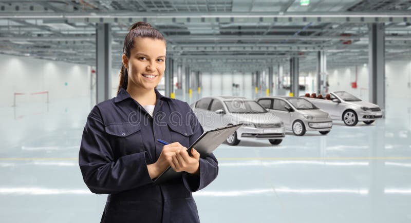 Female Garage Worker in a Uniform Stock Image - Image of engineer ...
