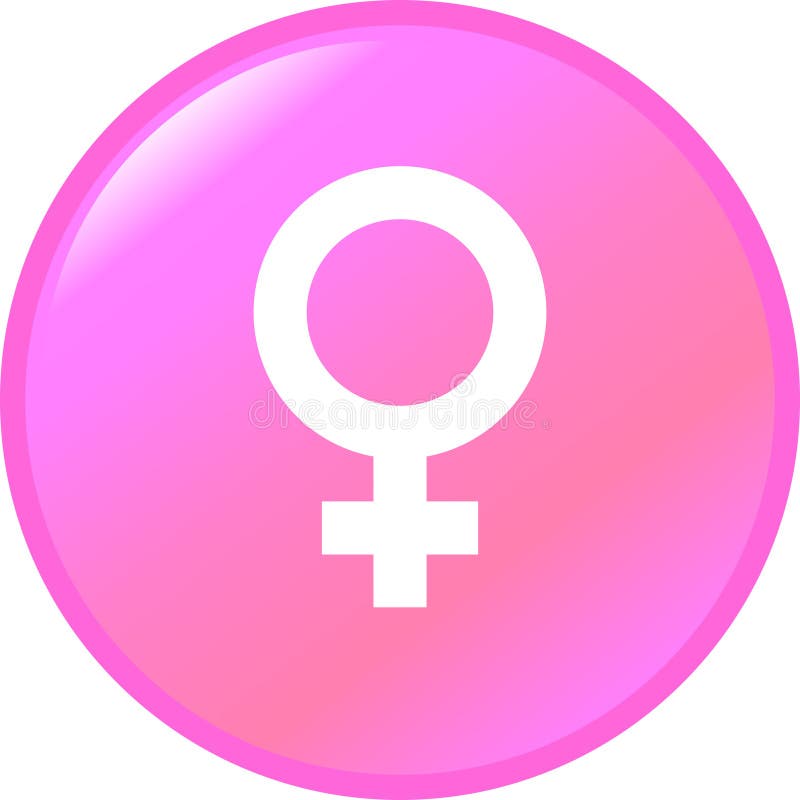 Female Gender Symbol Vector Button Stock Vector - Illustration of ...