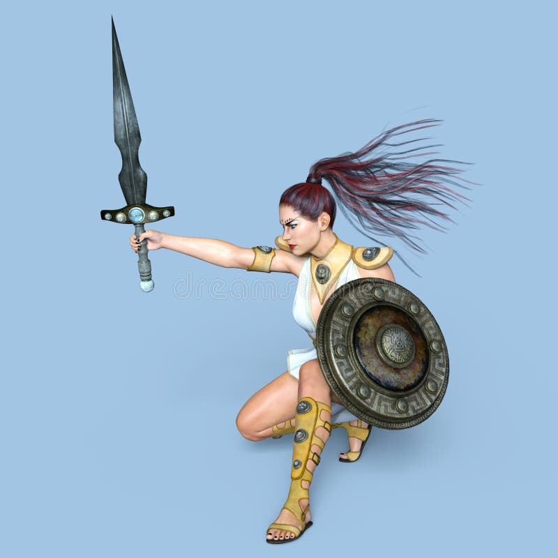 Female gladiator stock illustration. Illustration of boloman - 73398468