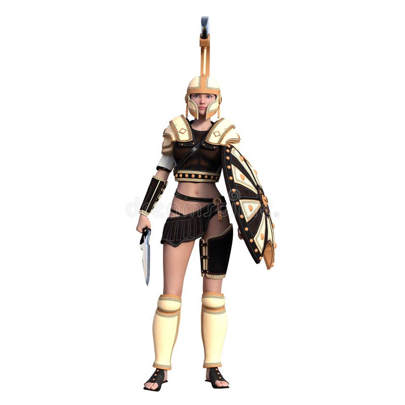 Female gladiator stock illustration. Illustration of woman - 59502432