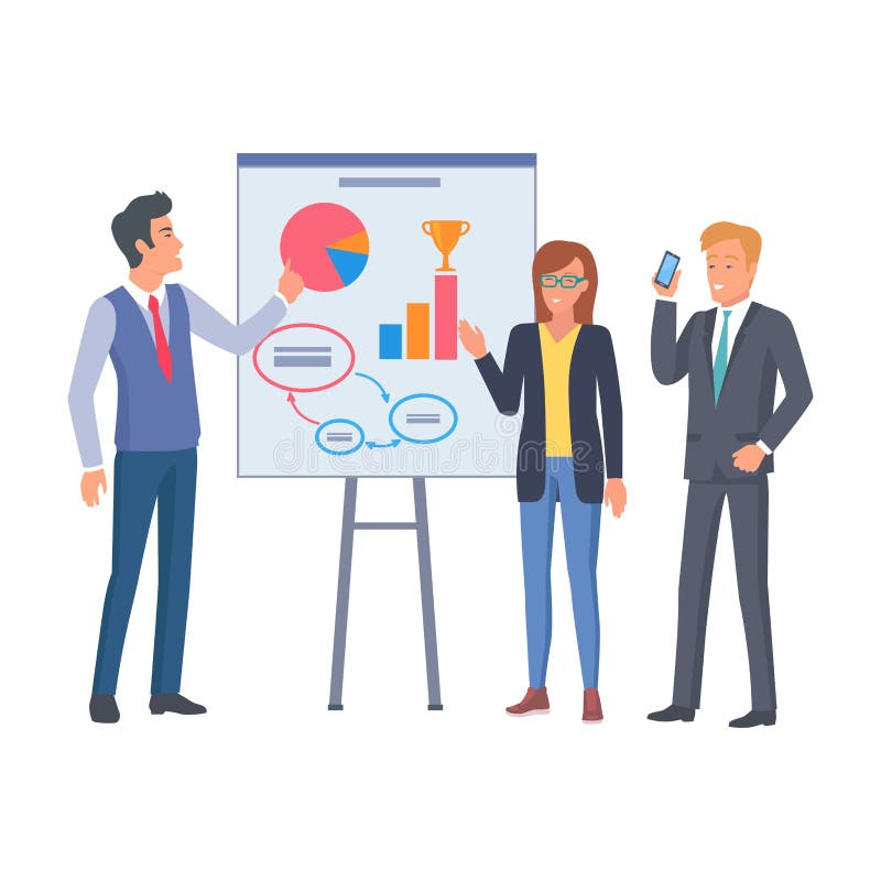 Cartoon Man with Pointer in Presentation Stand . Business Lecture ... Cartoon Man with Pointer in Presentation Stand . Business Lecture ...