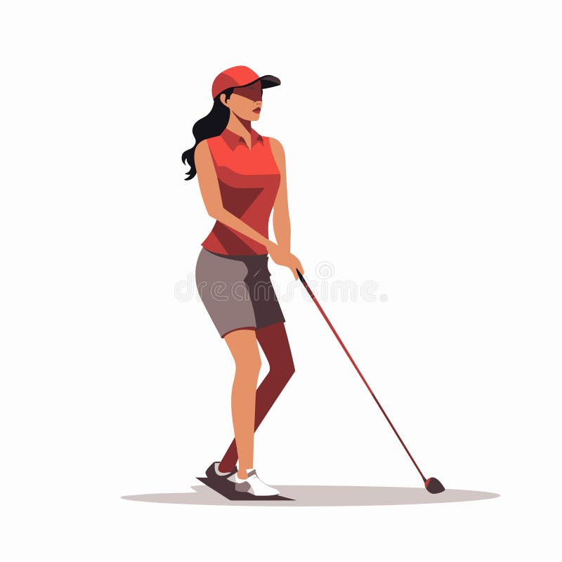 Female Golfer Vector Flat Minimalistic Isolated Illustration Stock ...