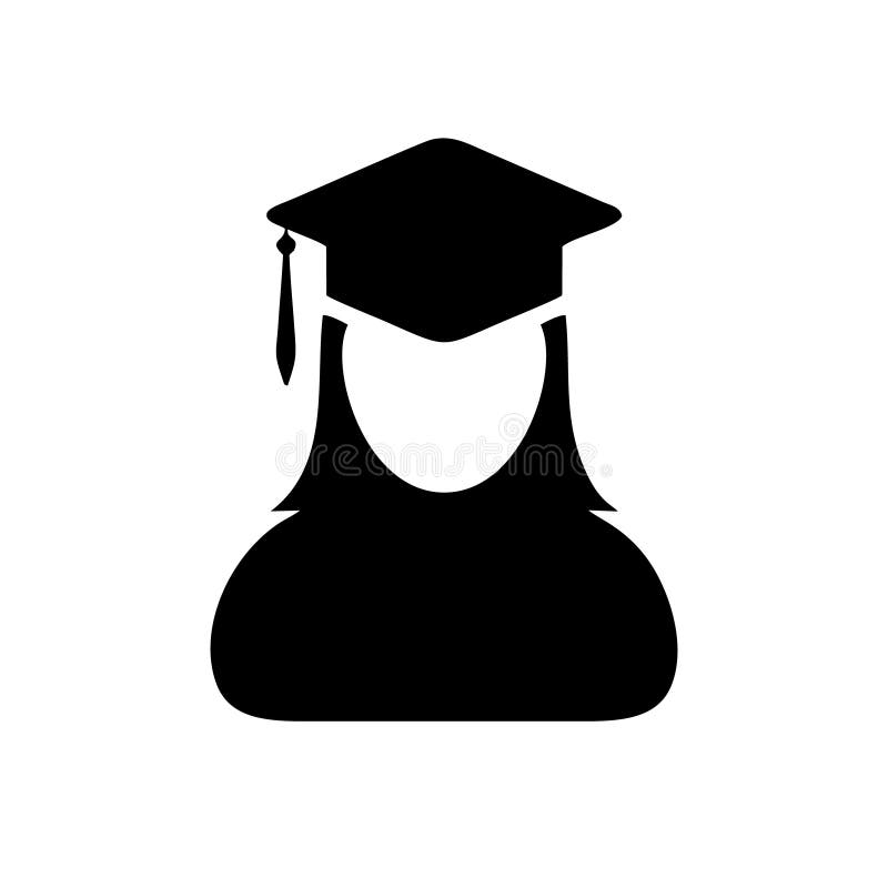 Female Graduate Student Icon Isolated on White Background. Female ... Female Graduate Student Icon Isolated on White Background. Female ...