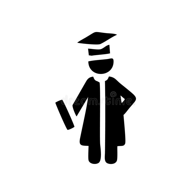 Female Graduate Student Icon Isolated on White Background. Female ... Female Graduate Student Icon Isolated on White Background. Female ...