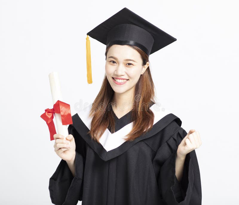 Graduate Students Looking at Sky Stock Photo - Image of academic, copy ...