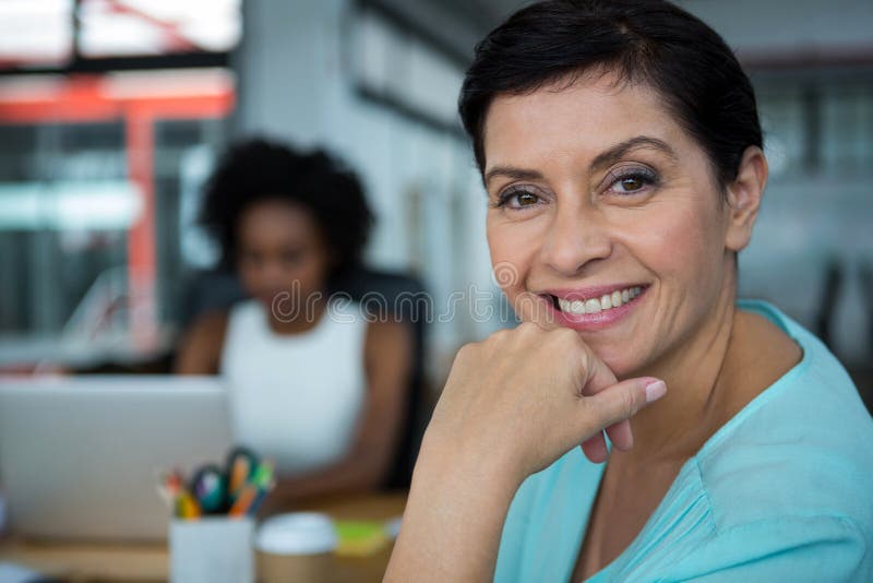 Female Graphic Designer Smiling Stock Image - Image of creative ...