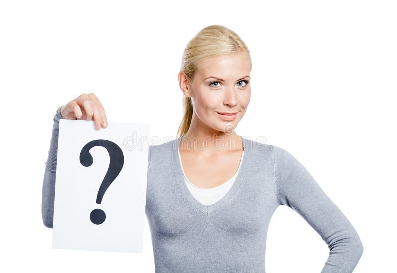 Woman with a Question stock image. Image of question, hesitating - 1616369